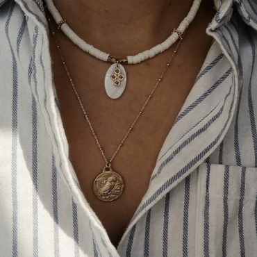 Collier médaille ATHÉNA plaqué or – Ampersand.Shop