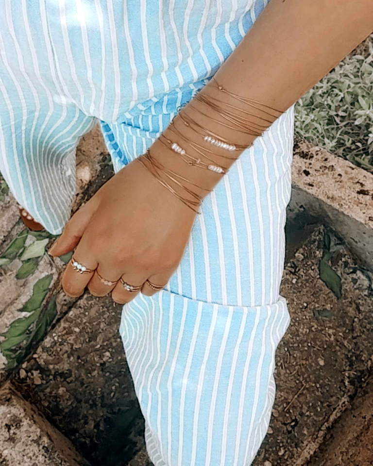 Bague TRIO PIERRE (gold filled ou argent 925) – Ampersand.Shop