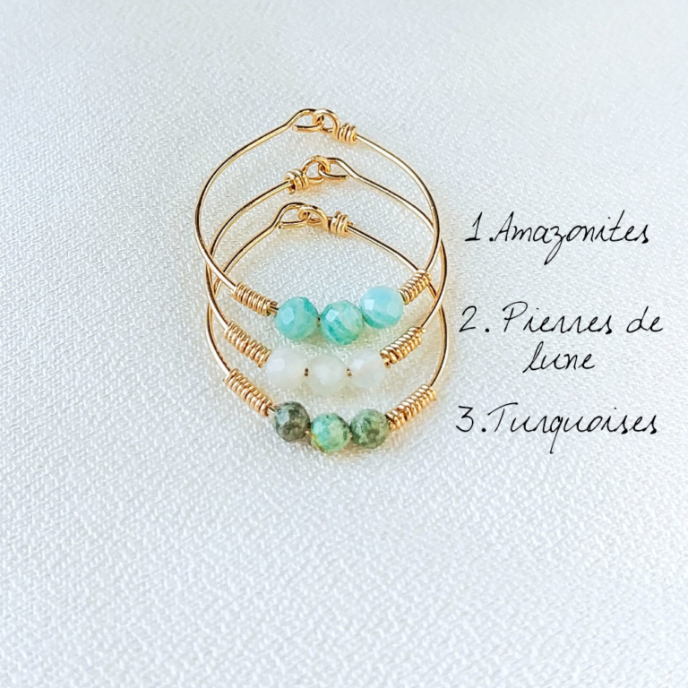 Bague TRIO PIERRE (gold filled ou argent 925) – Ampersand.Shop