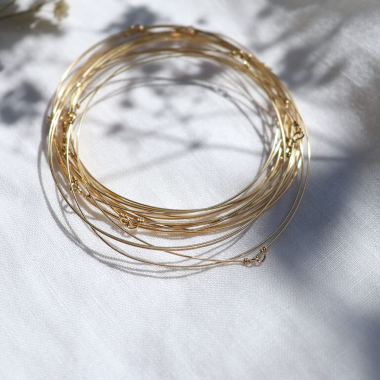 Joncs semainier ultra-fin ORGANIQUE (gold filled ou argent 925 ...